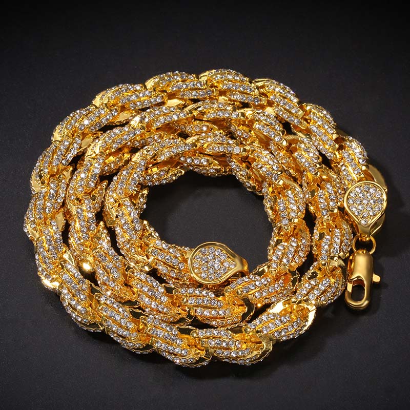 9mm Iced Out Rope Chain - Helloice Jewelry