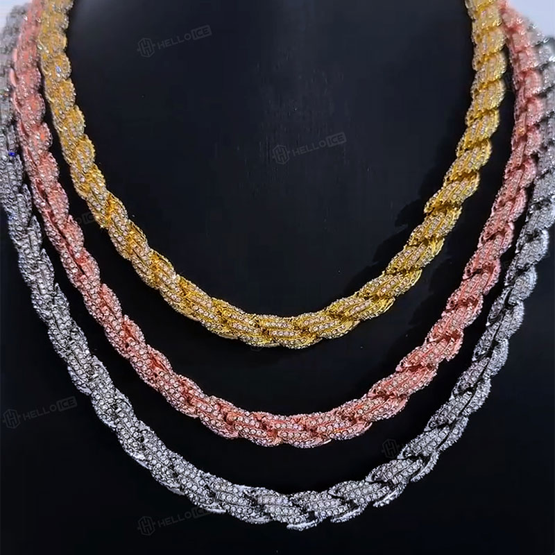 9mm Iced Out Rope Chain - Helloice Jewelry