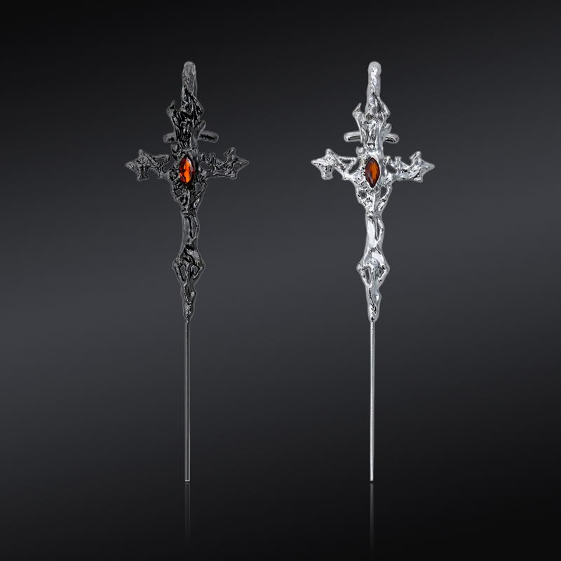 Gothic Cross Piercing Earrings - Helloice