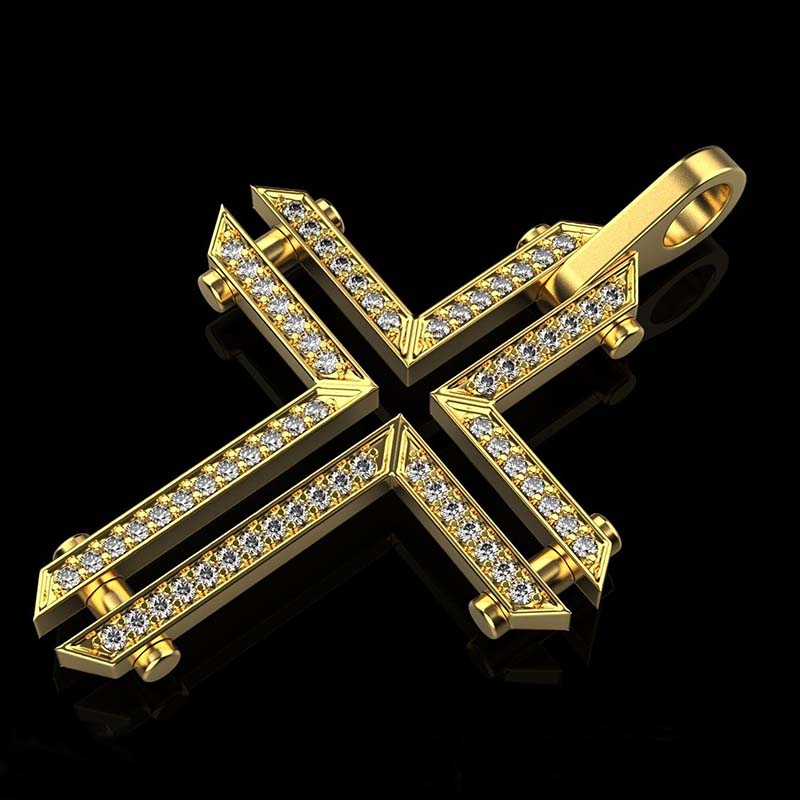 Iced Skeleton Cross Pendant for Men - Helloice Jewelry