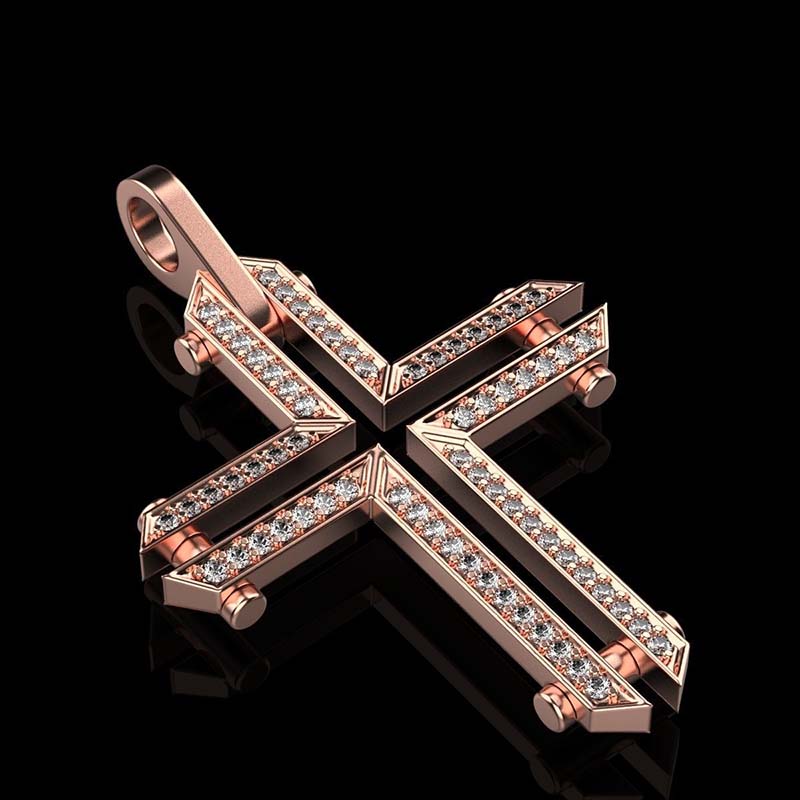 Iced Skeleton Cross Pendant for Men - Helloice
