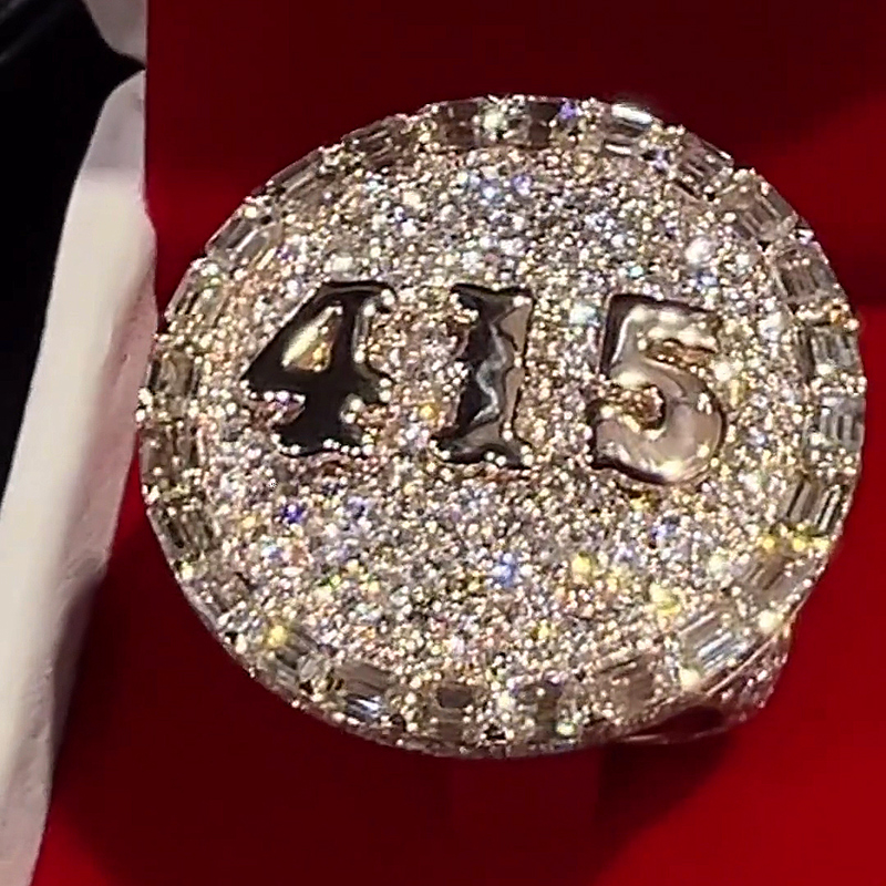 Iced Out Custom Number Round Ring - Helloice