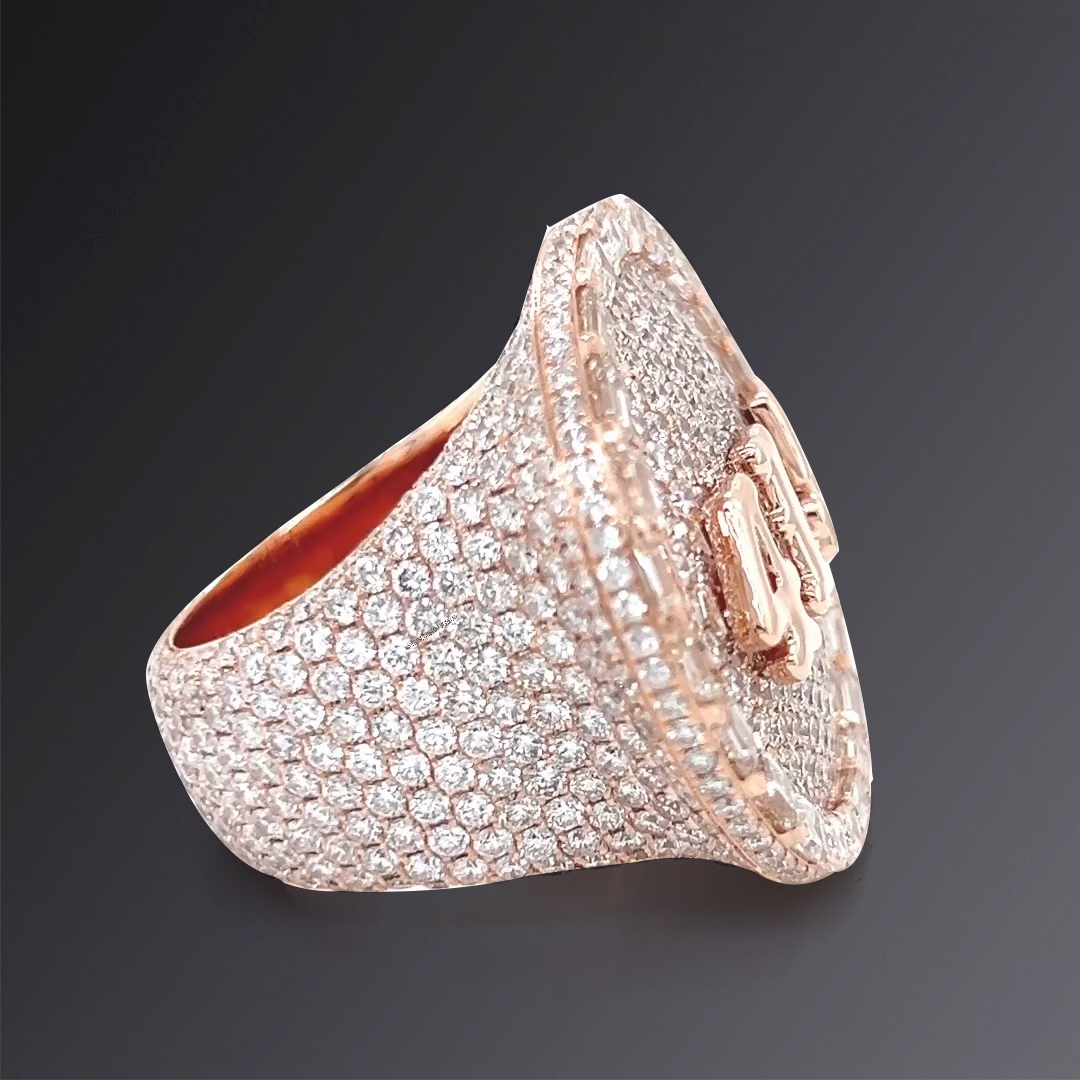 Iced Out Custom Number Round Ring - Helloice