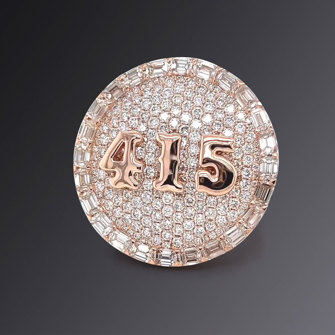 Iced Out Custom Number Round Ring - Helloice