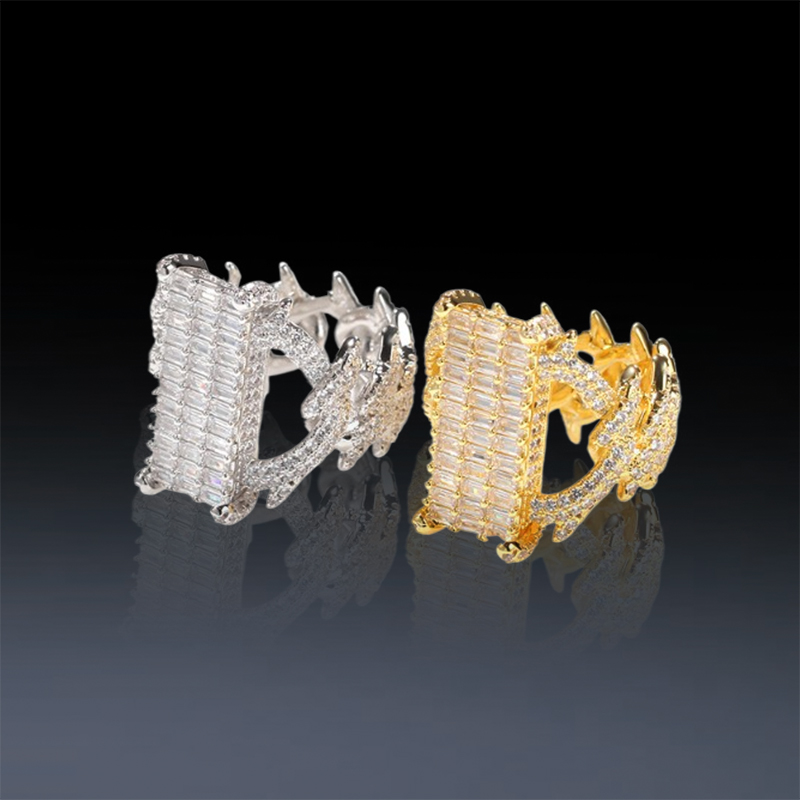 Iced Baguette Cut Thorns Ring - Helloice