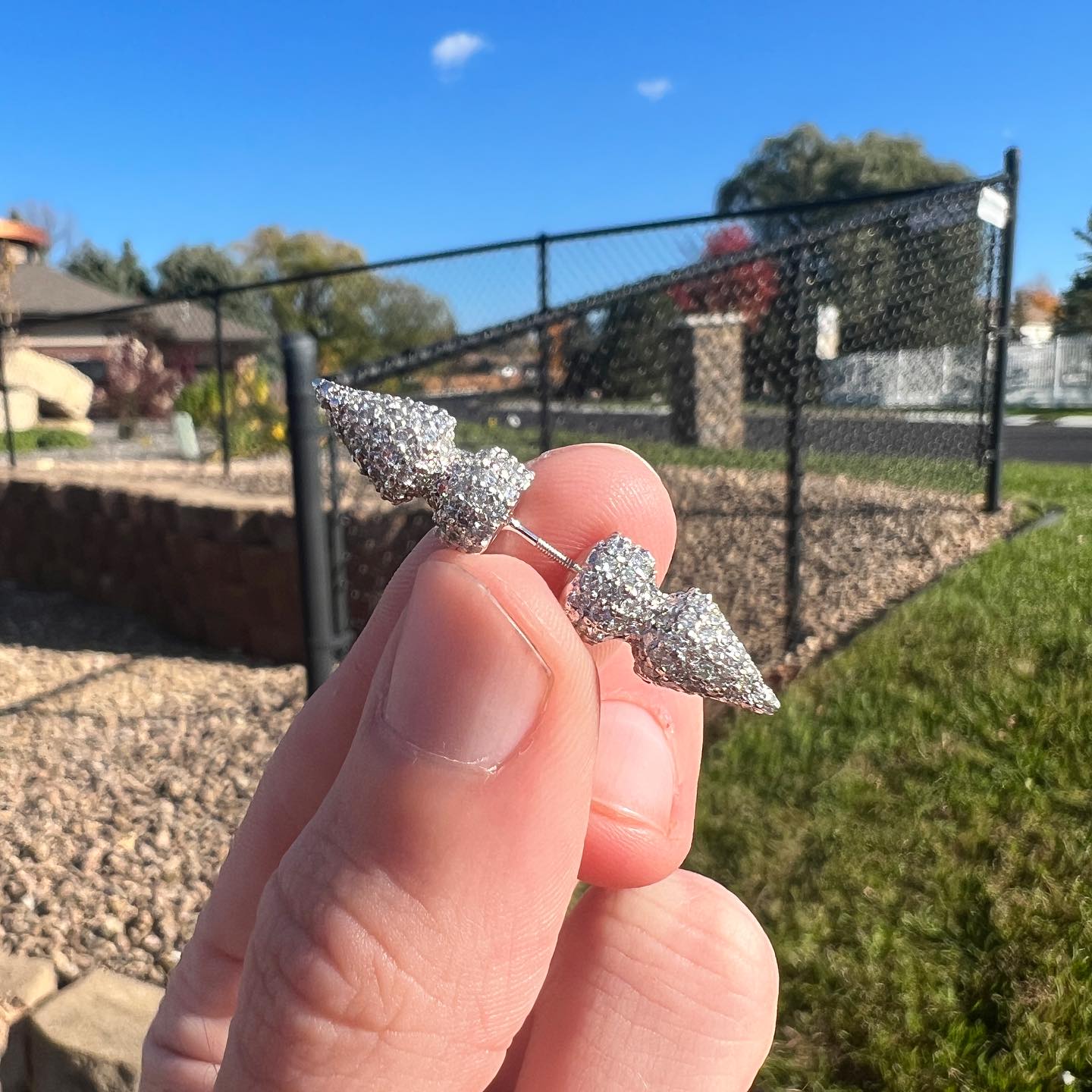 Iced Spike Stud Earrings - Helloice