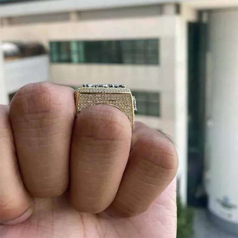 Iced King & Crown Double Layer Ring - Helloice